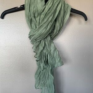 Accessories | Nwot Slightly Damaged Elegant Long Green Crinkle Scarf ...